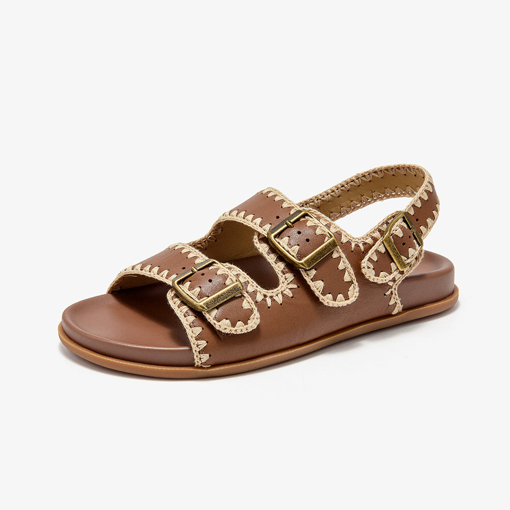 Beau Today Women's Handmade Leather Embroidered Crochet sandals – BEAU ...