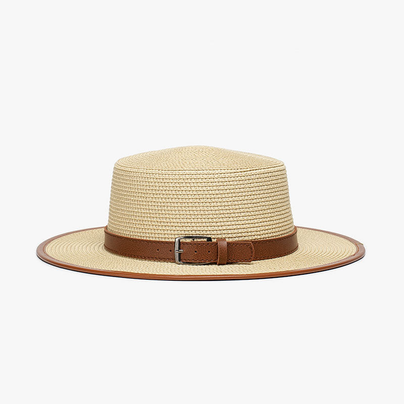 BeauToday Wide Rimmed Brim Straw Hats with Adjustable Strap Decoration ...
